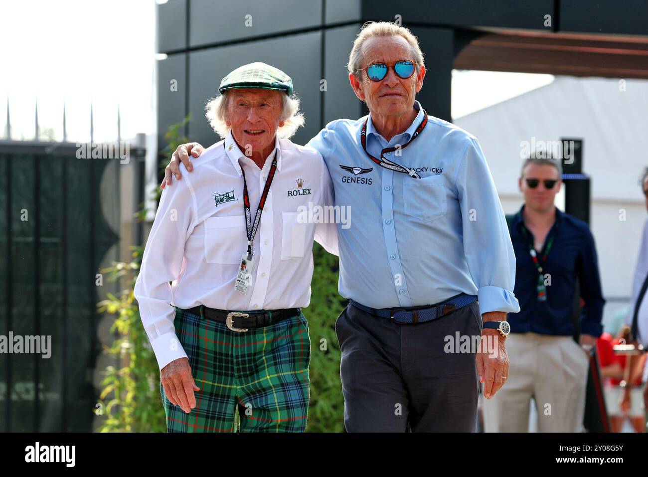 Monza, Italy. 01st Sep, 2024. (L to R): Jackie Stewart (GBR) with Jacky Ickx (BEL). Formula 1 ...