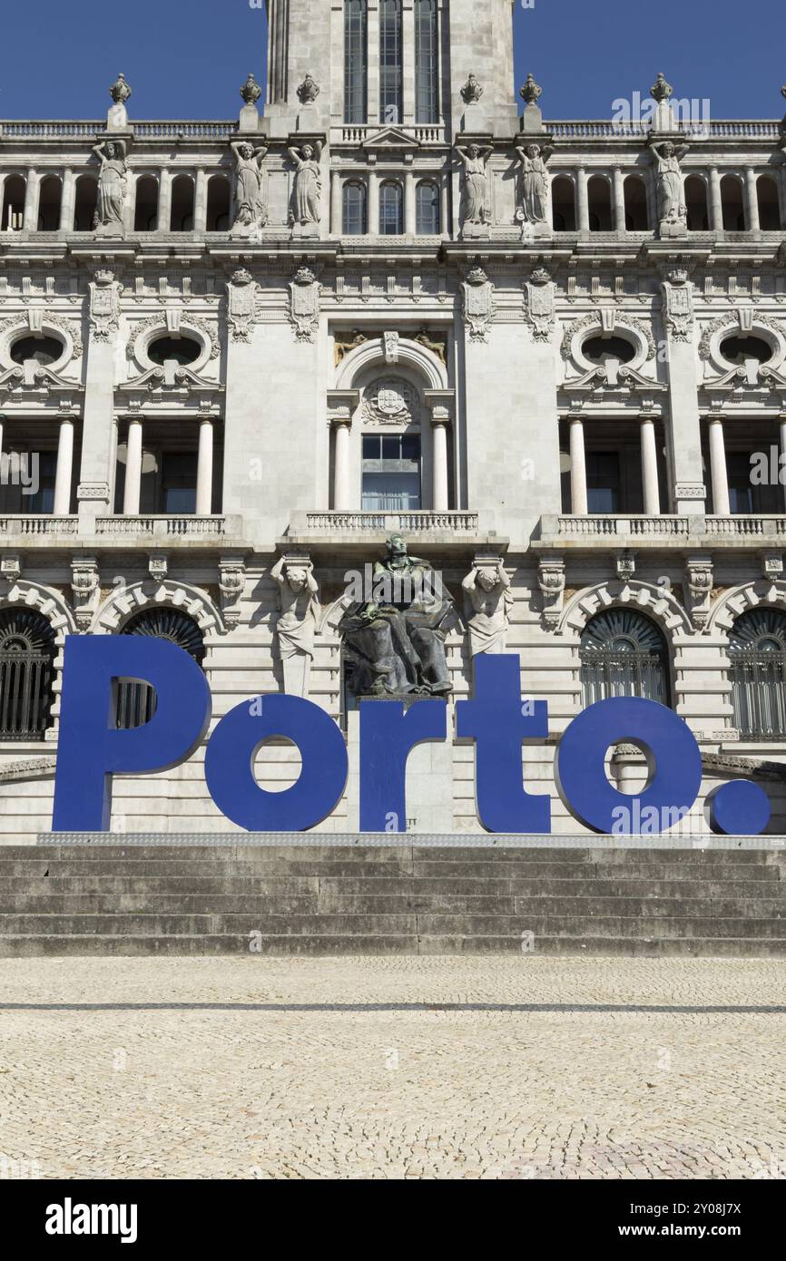 Places of interest Letras do Porto, blue lettering with the letters ...