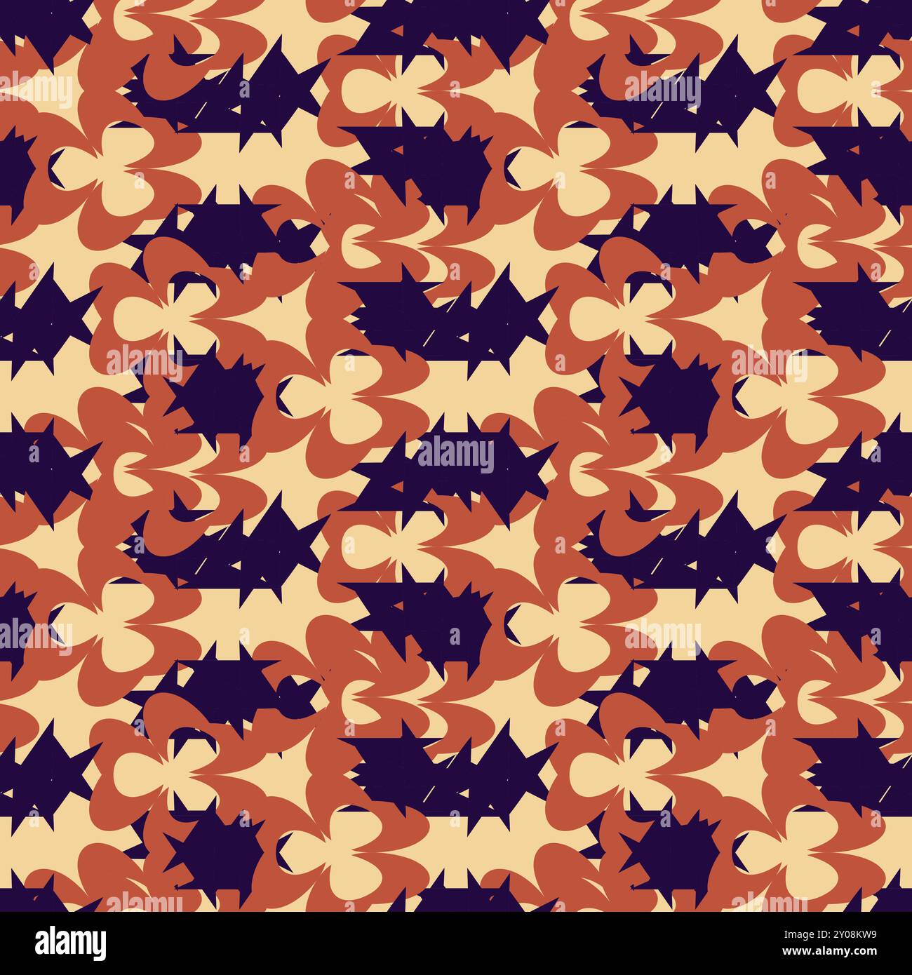 Retro colorful seamless pattern. 60s and 70s Retro style and Aesthetic ...