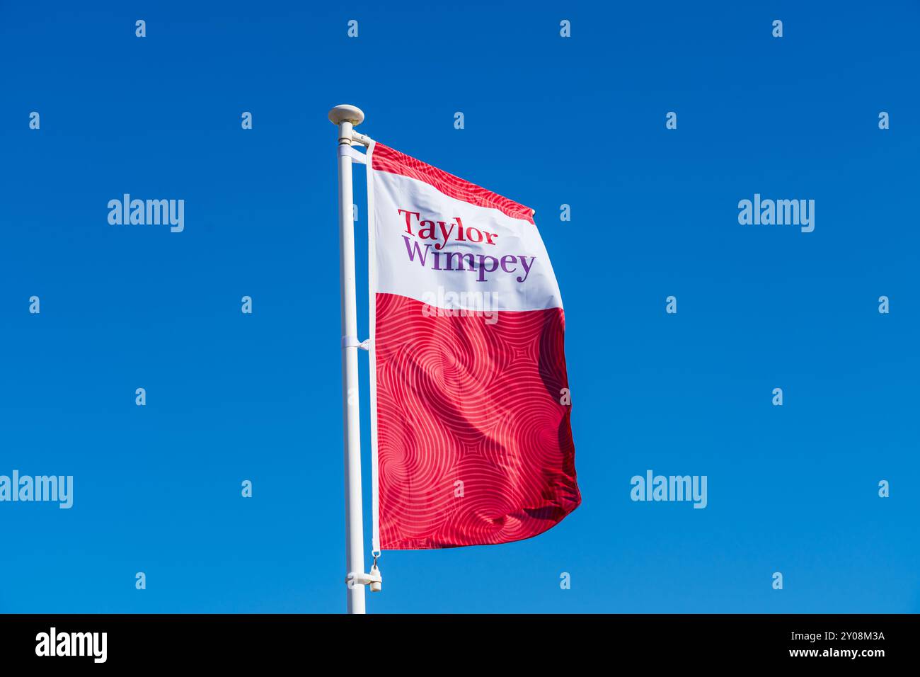 Norwich, UK - August 30 2024: Red flag or logo for UK Homebuilders ...