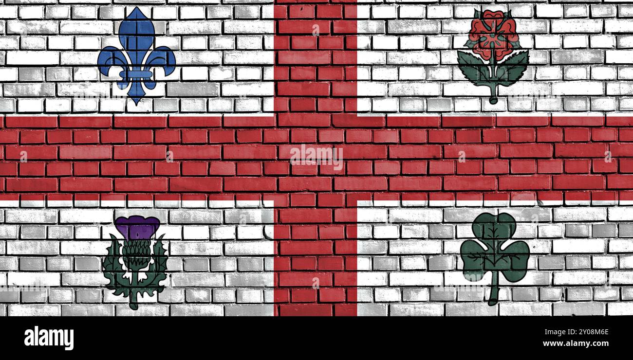 Flag of Montreal painted on brick wall Stock Photo - Alamy
