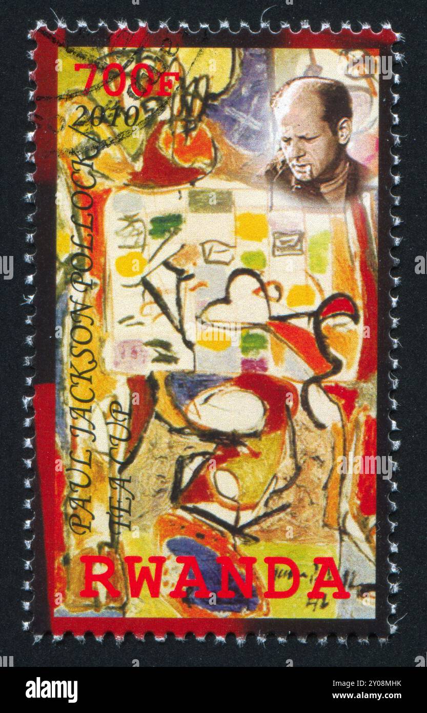 RWANDA - CIRCA 2010: stamp printed by Rwanda, shows Tea Cup by Paul ...