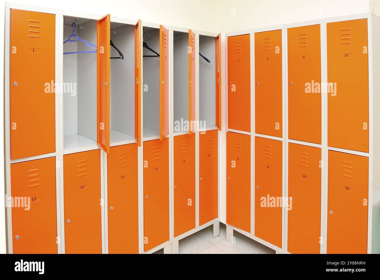 Lockers in a gym. Changing room lockers in a gym Stock Photo - Alamy