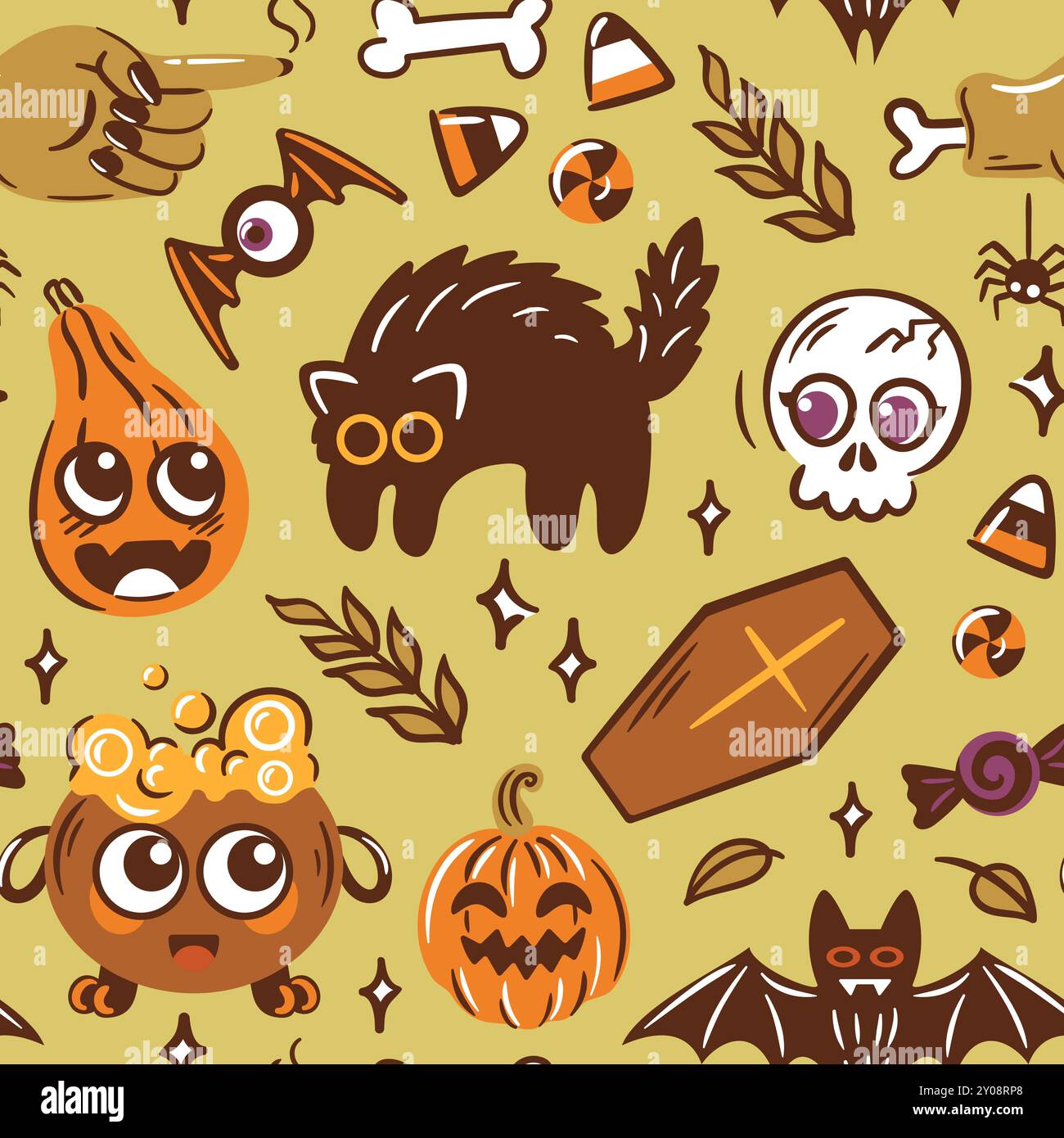 Explore fun and whimsical Halloween illustrations that feature cute characters along with spooky ...