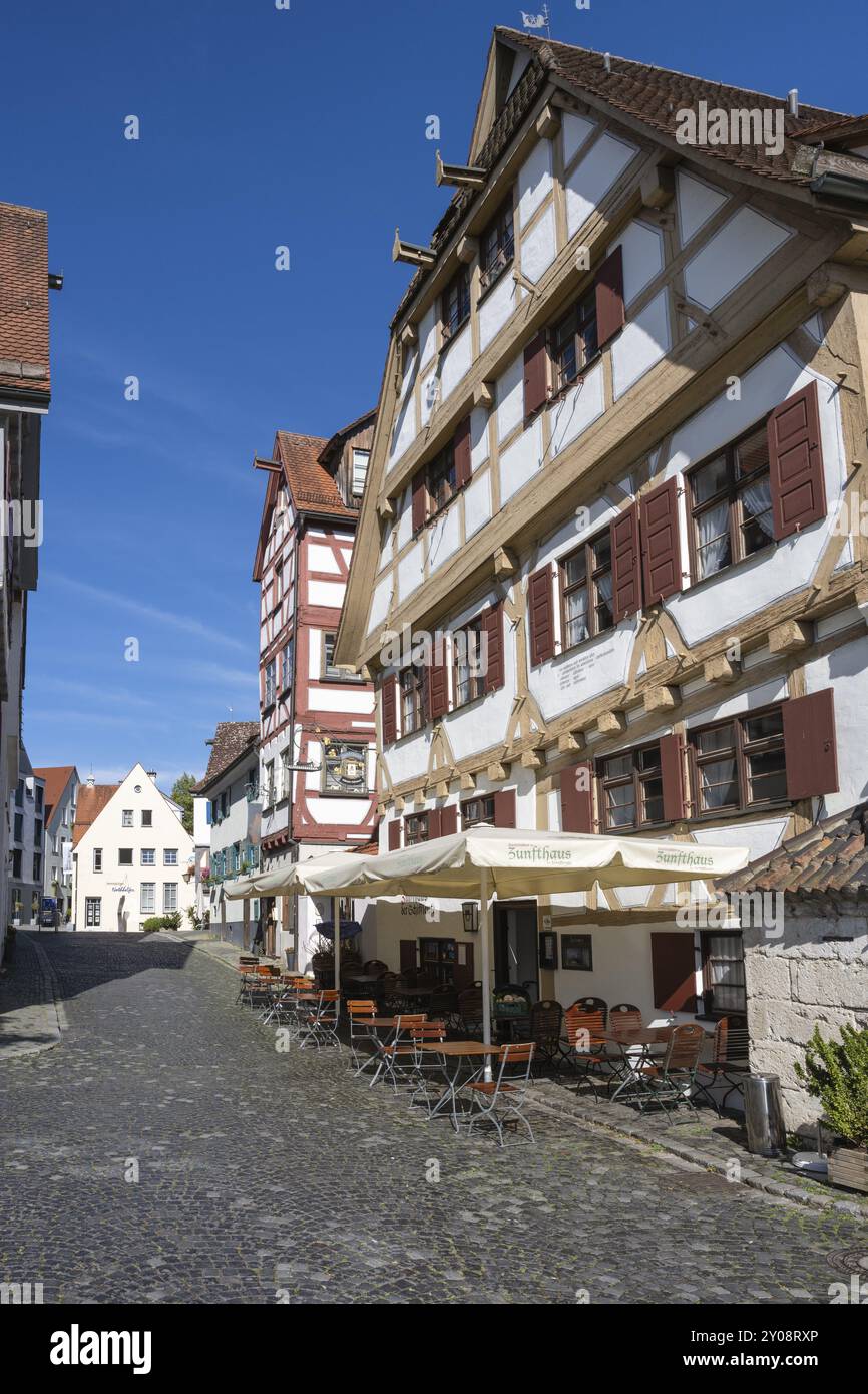 Historic half-timbered buildings in the old town centre of Ulm, Baden ...