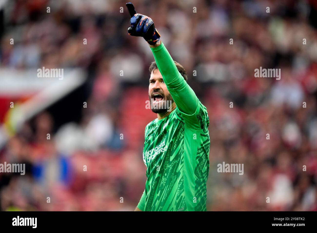Liverpool's Alisson Becker during the Premier League match at Old ...