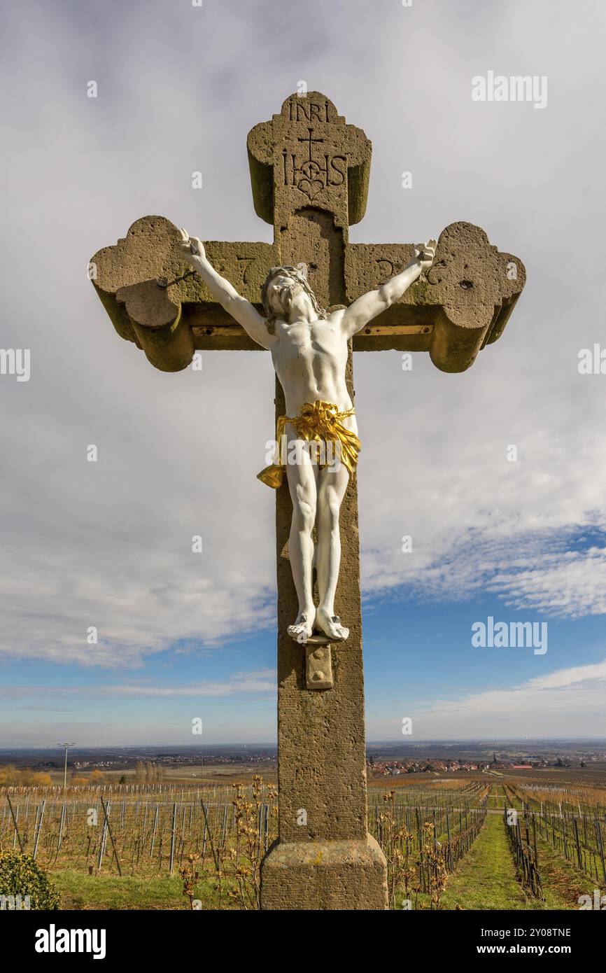 Christ's cross in the vineyard Stock Photo - Alamy