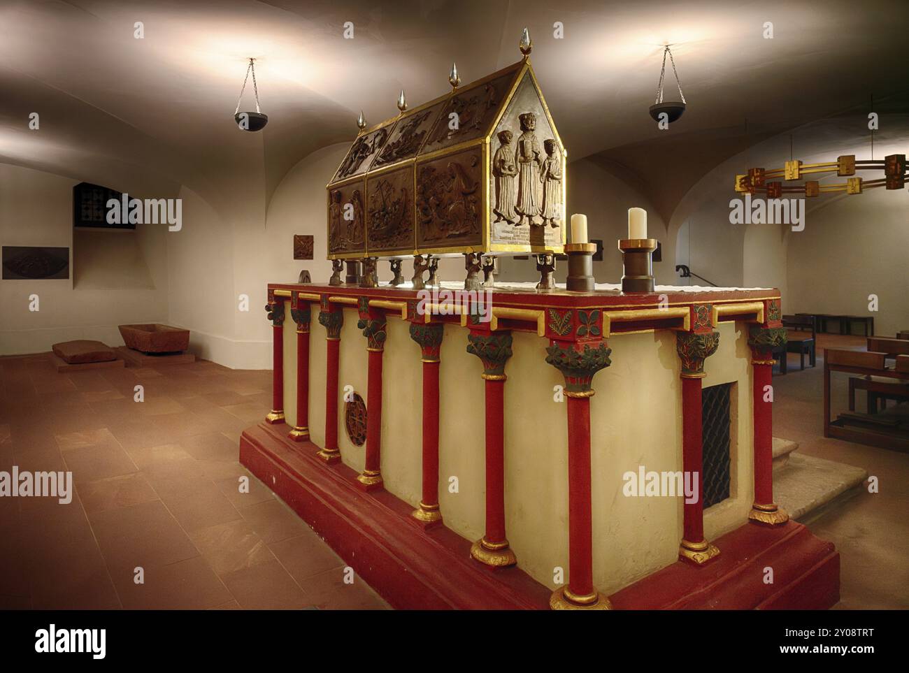 Interior view, shrine of the bones of the three Franconian apostles ...