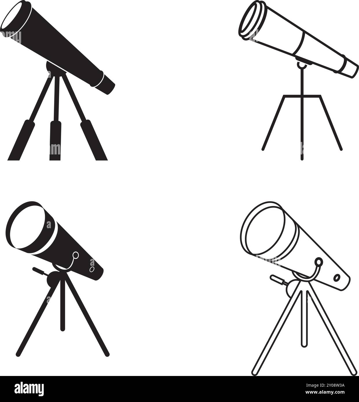 Telescope icon element space hi-res stock photography and images - Alamy