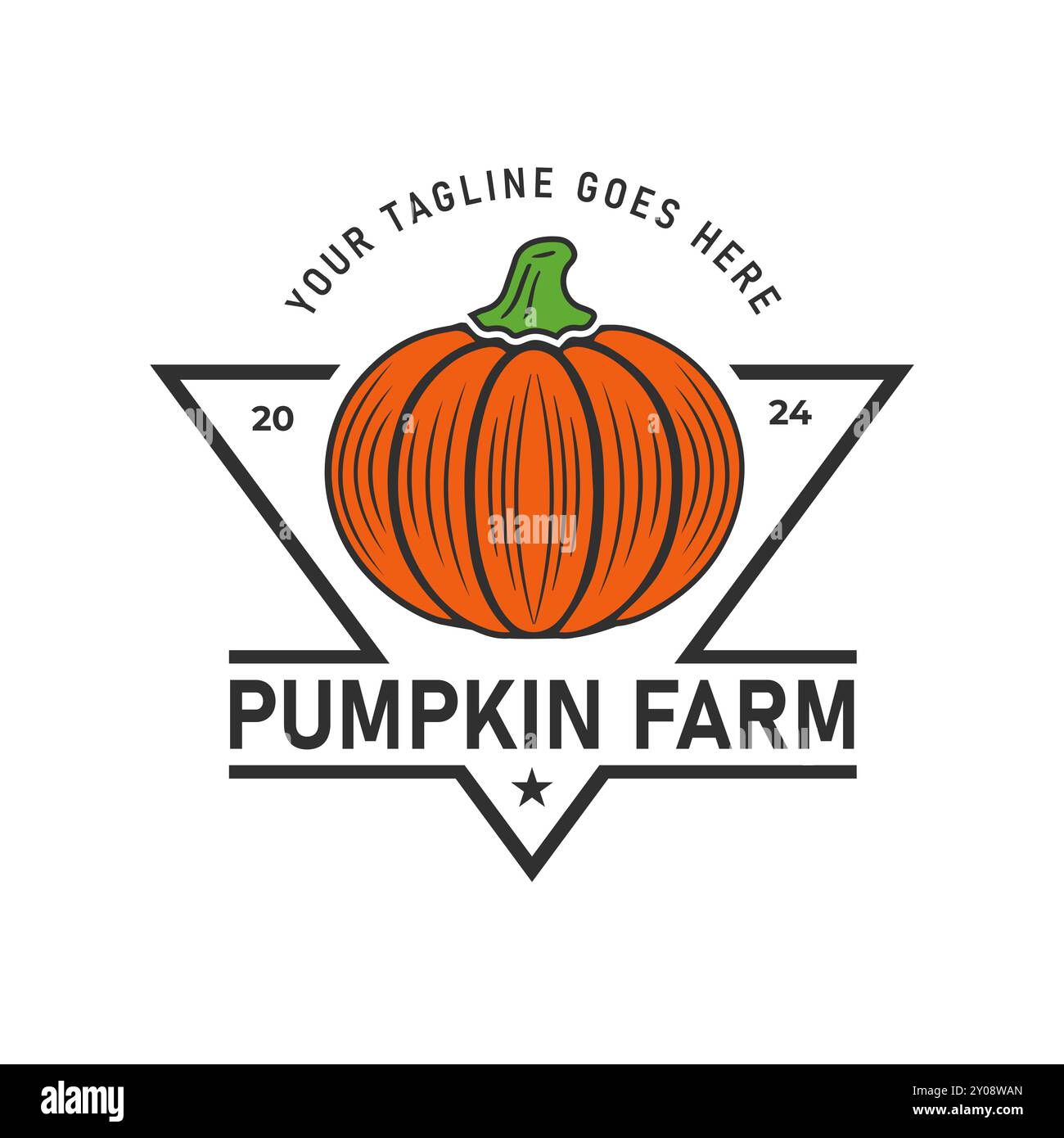 Retro Vintage Western Pumpkin Badge Emblem with triangle Label Stamp ...