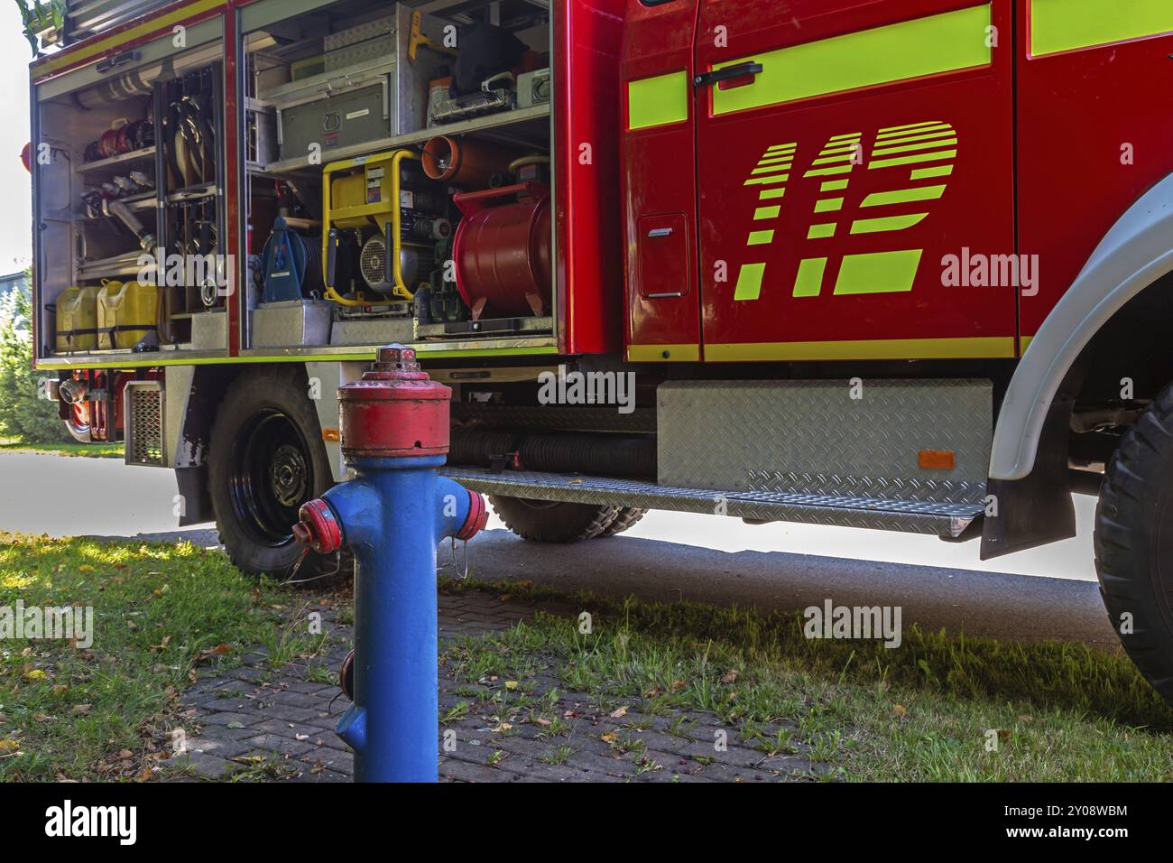Hydrant in front of a fire engine Stock Photo - Alamy