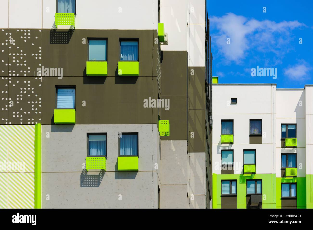 Elements of architectural decorations of buildings, modern windows ...