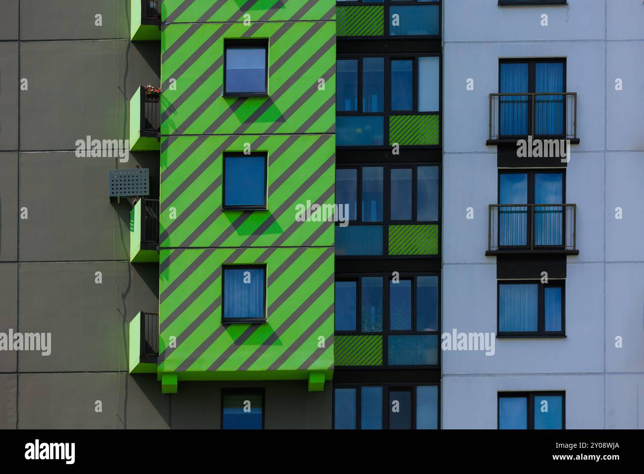 Elements of architectural decorations of buildings, modern windows ...