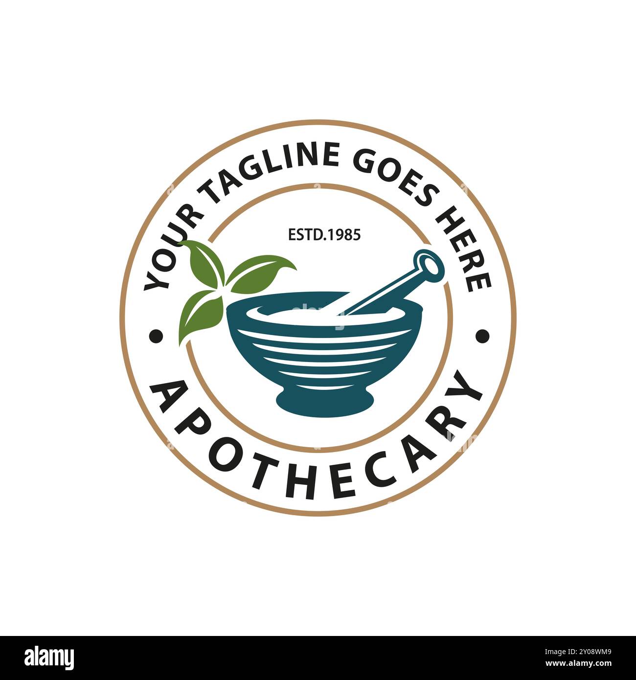 Traditional herbal medicine pharmacy logo design. Retro Vintage Emblem ...