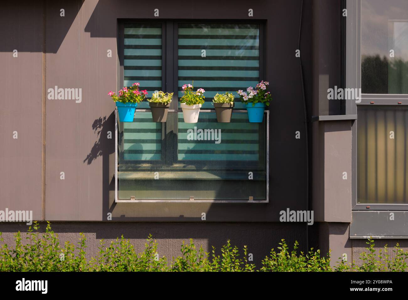 Elements of architectural decorations of buildings, modern windows ...