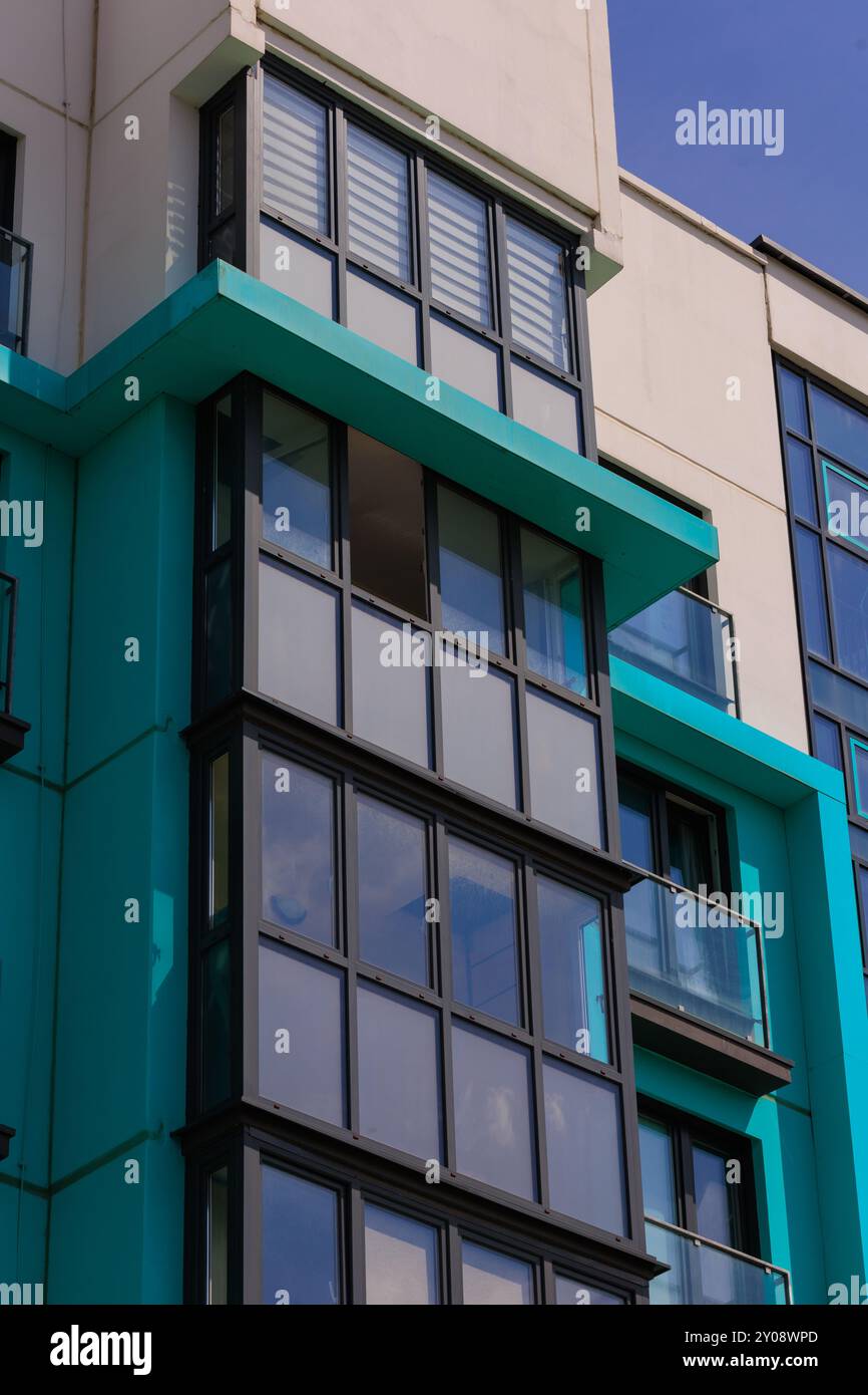 Elements of architectural decorations of buildings, modern windows ...