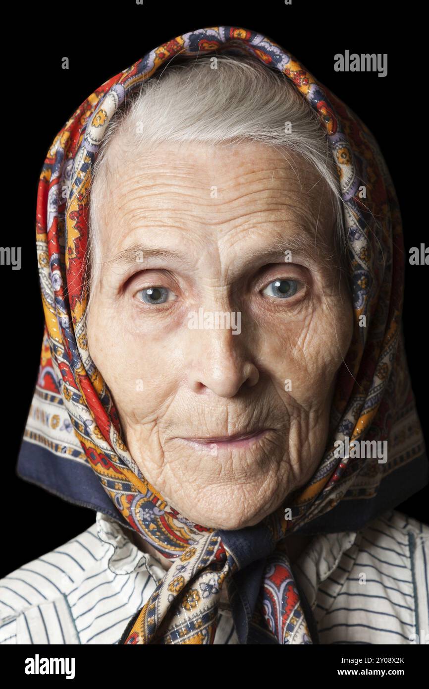 Aging process, very old senior women smiling face Stock Photo - Alamy