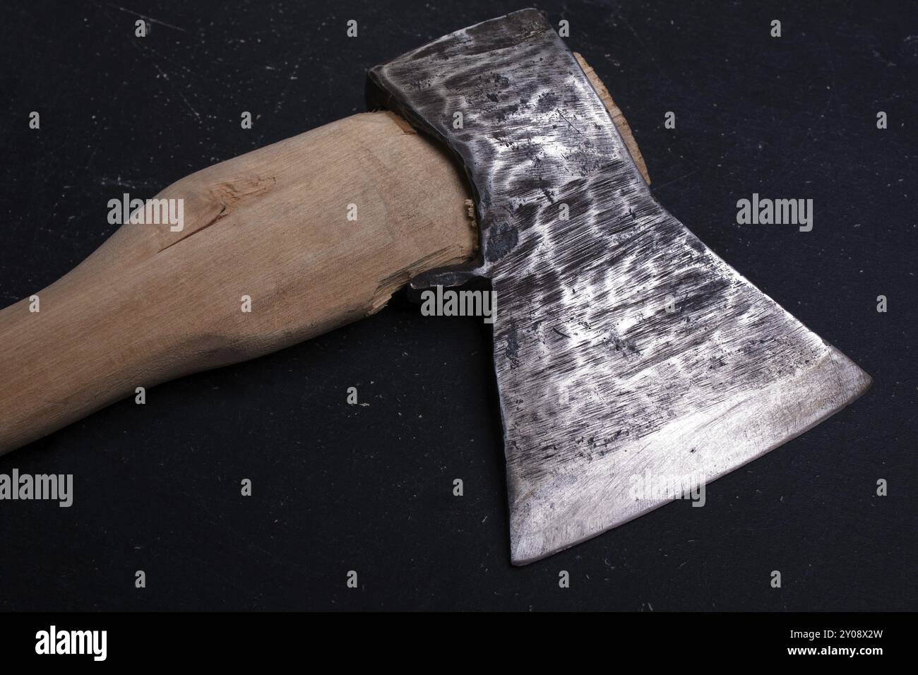 Sharp metal hatchet or axe wood cutting work tool Stock Photo - Alamy