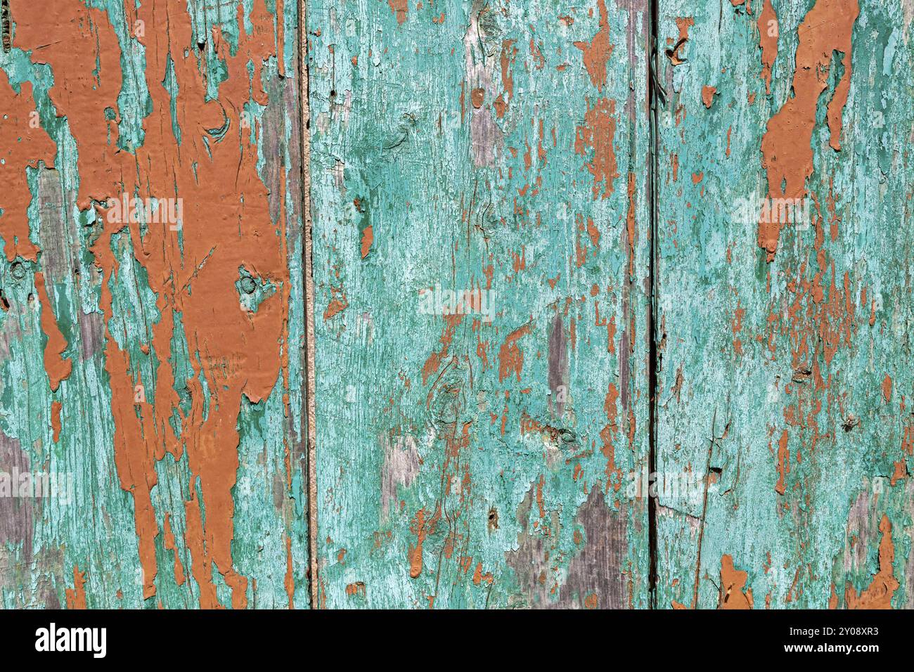 Weathered colour coating on wooden floorboards Stock Photo - Alamy