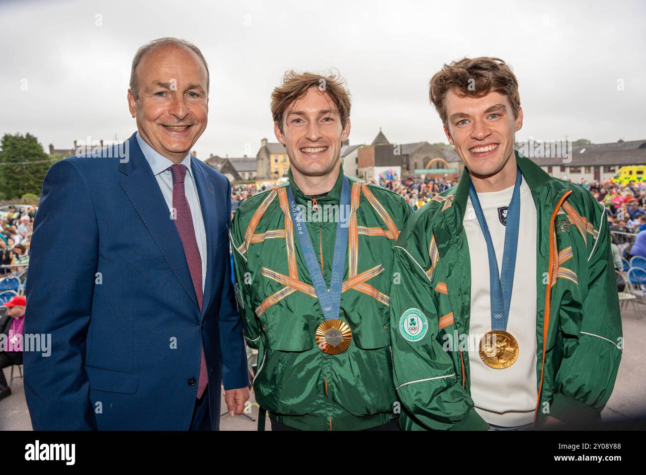 Tanaiste Micheal Martin (left) with Paul O'Donovan (centre) and Fintan ...