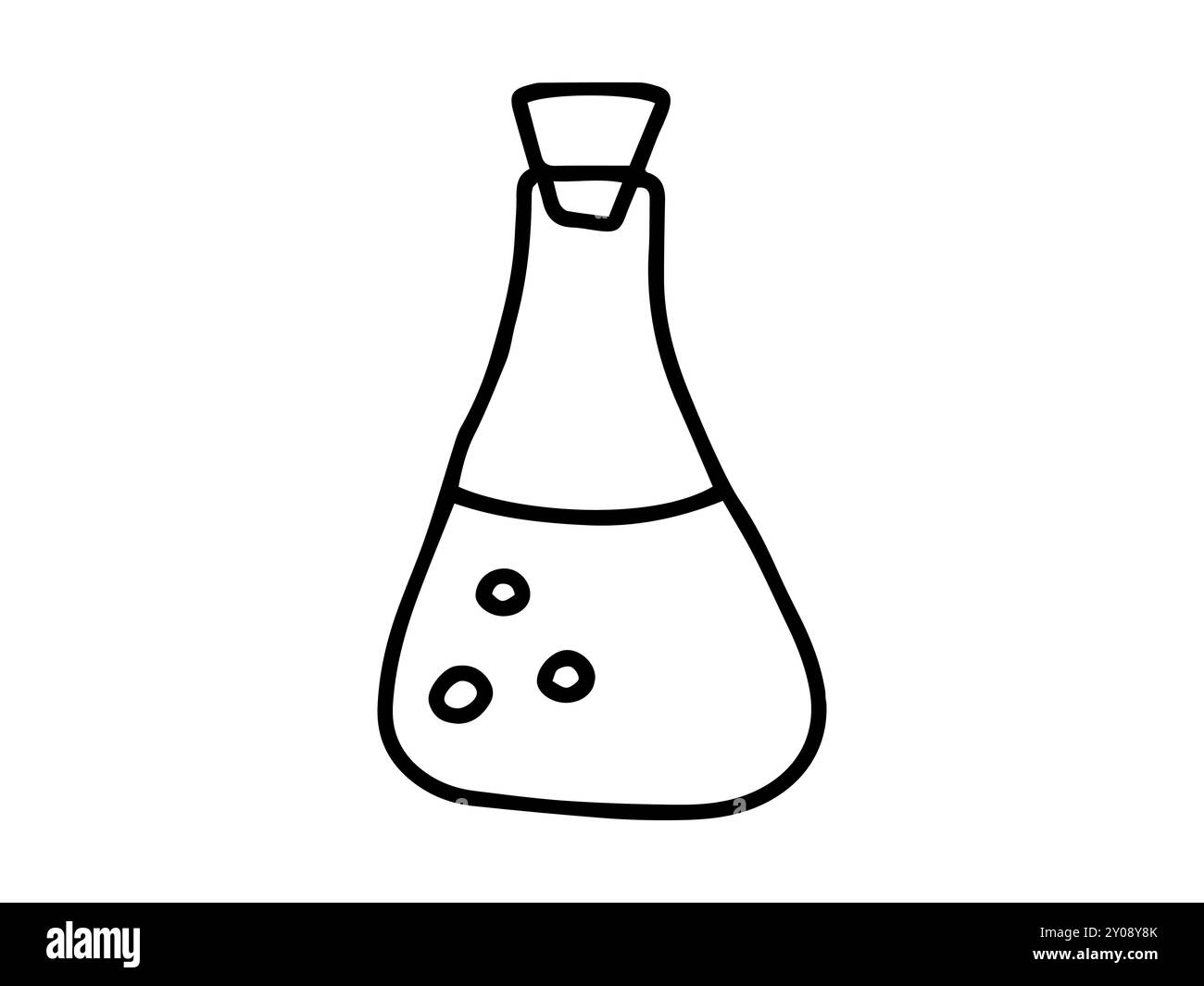 Black outline of a chemistry flask on white background. Concept of ...