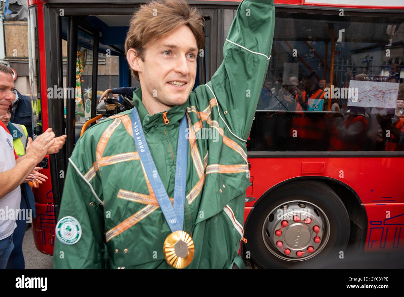 Paul O'Donovan during an Olympic homecoming event in Skibbereen in Co ...