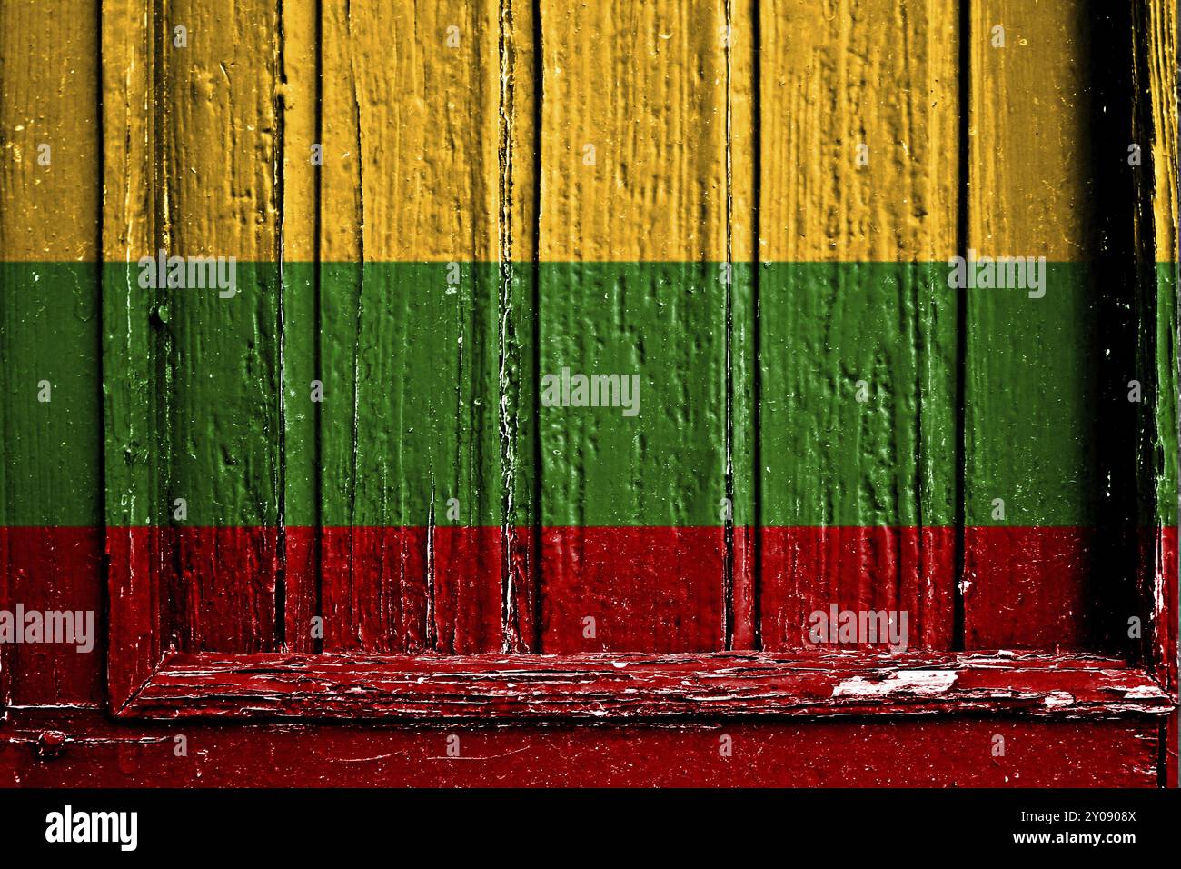 Flag of Lithuania painted on wooden frame Stock Photo - Alamy