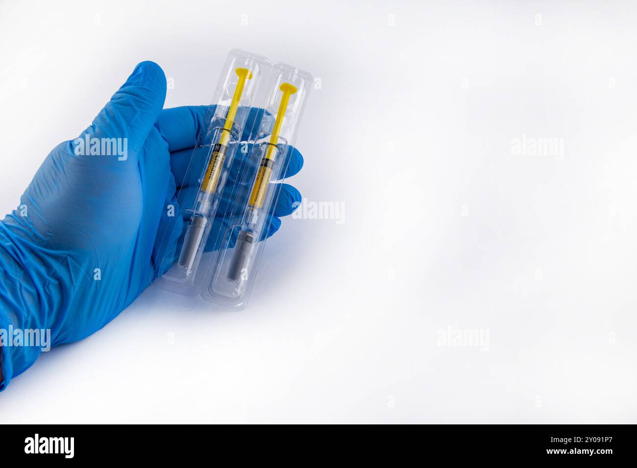 Heparin anticoagulant clexane medication syringe blue rubber surgical ...