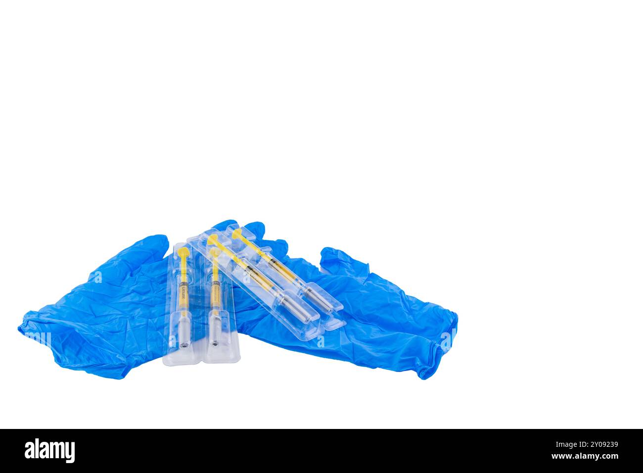 Heparin anticoagulant clexane medication syringe blue rubber surgical ...