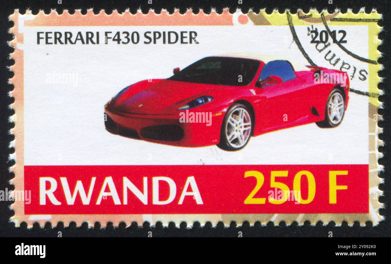 RWANDA - CIRCA 2012: stamp printed by Rwanda, shows Ferrari, circa 2012 ...