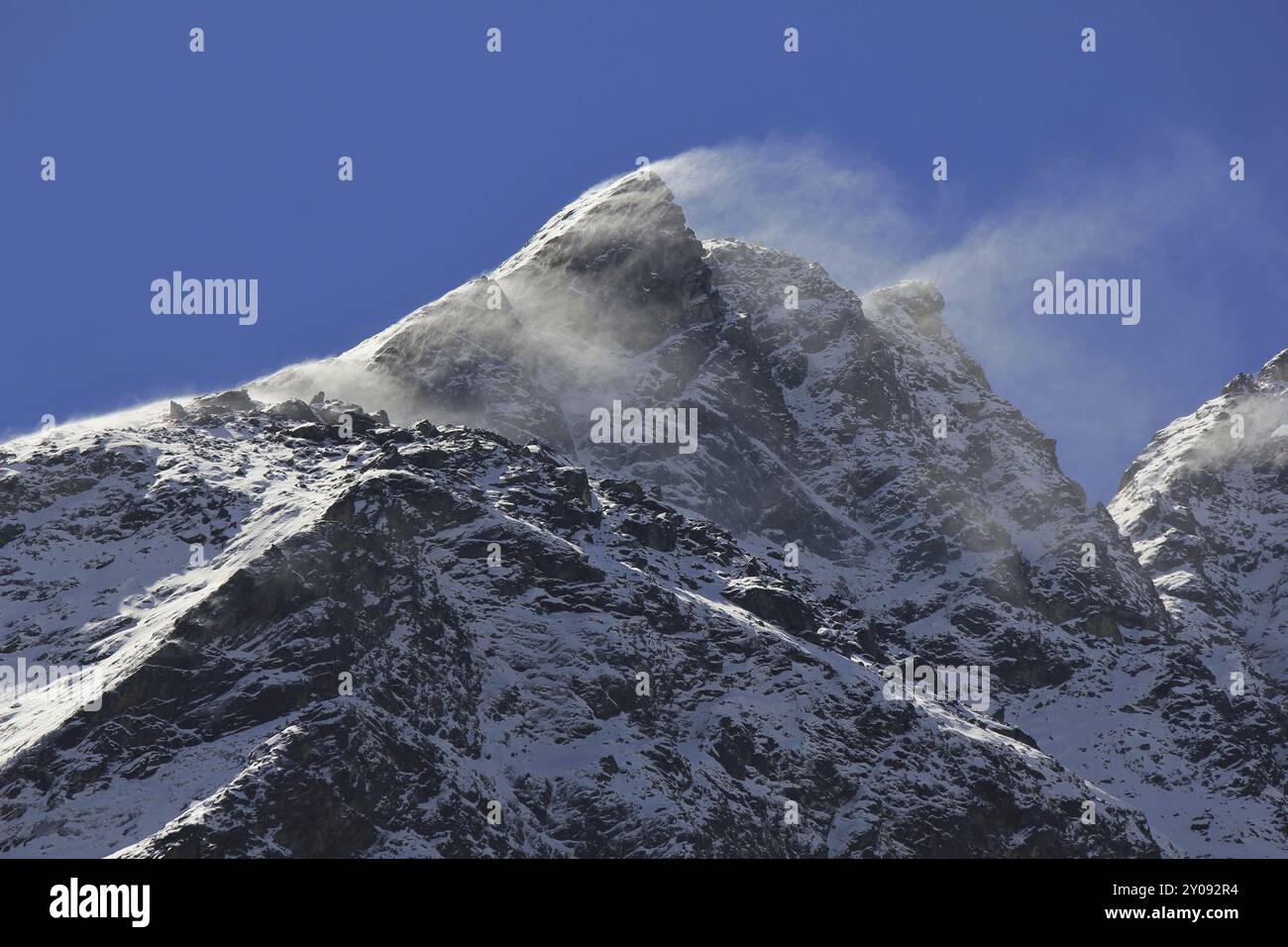 Scene in the Langtang National Park, Nepal. Windy day Stock Photo - Alamy