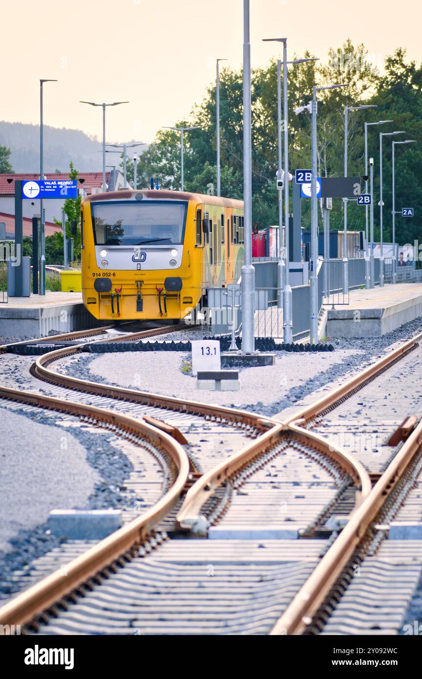 Regional local train of state-owned enterprise Ceske drahy or Czech ...