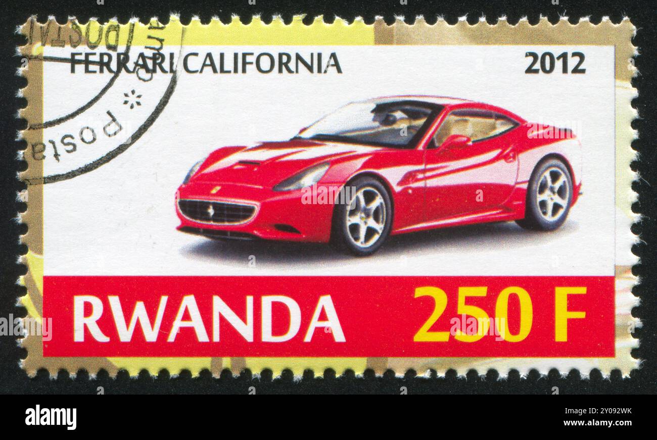 RWANDA - CIRCA 2012: stamp printed by Rwanda, shows Ferrari, circa 2012 ...