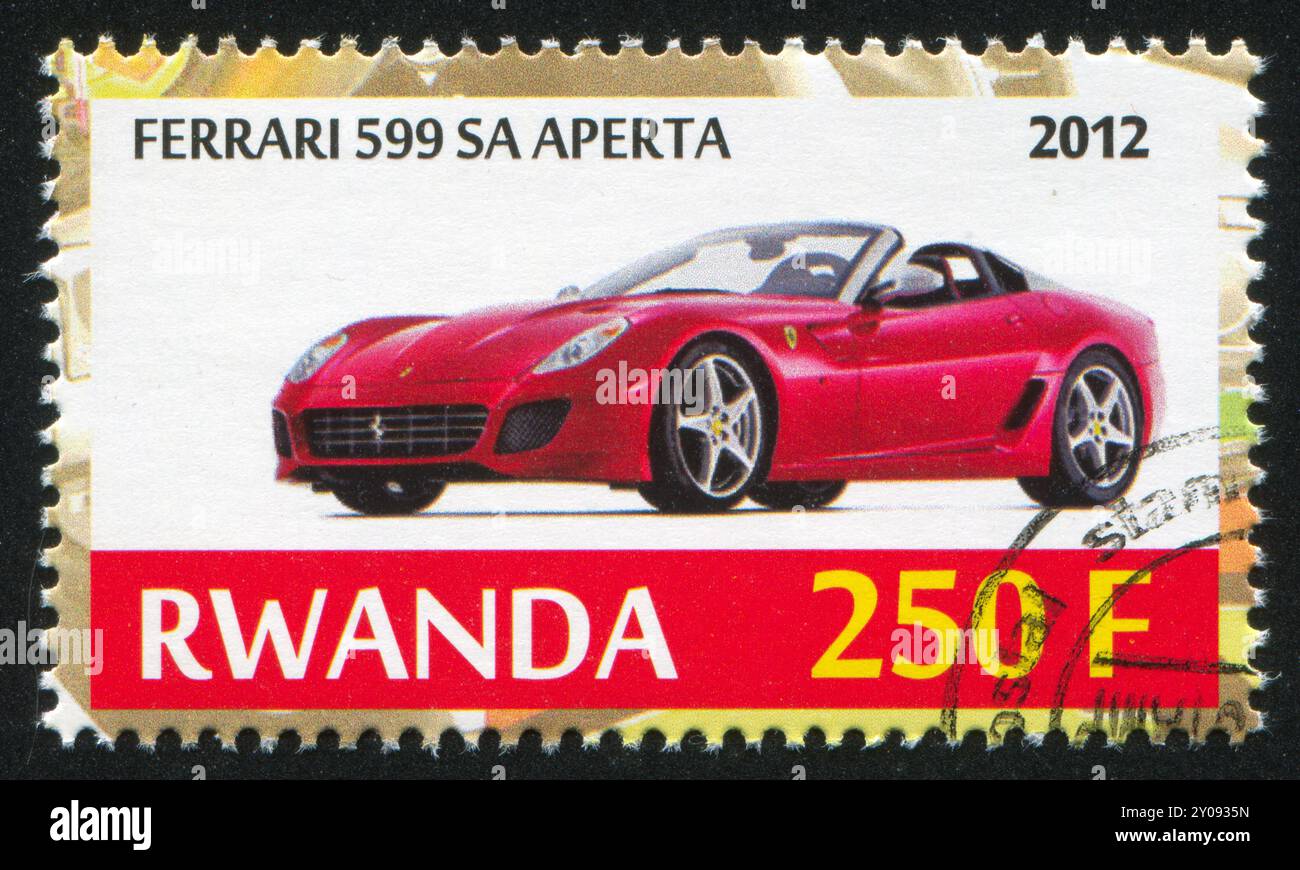 RWANDA - CIRCA 2012: stamp printed by Rwanda, shows Ferrari, circa 2012 ...