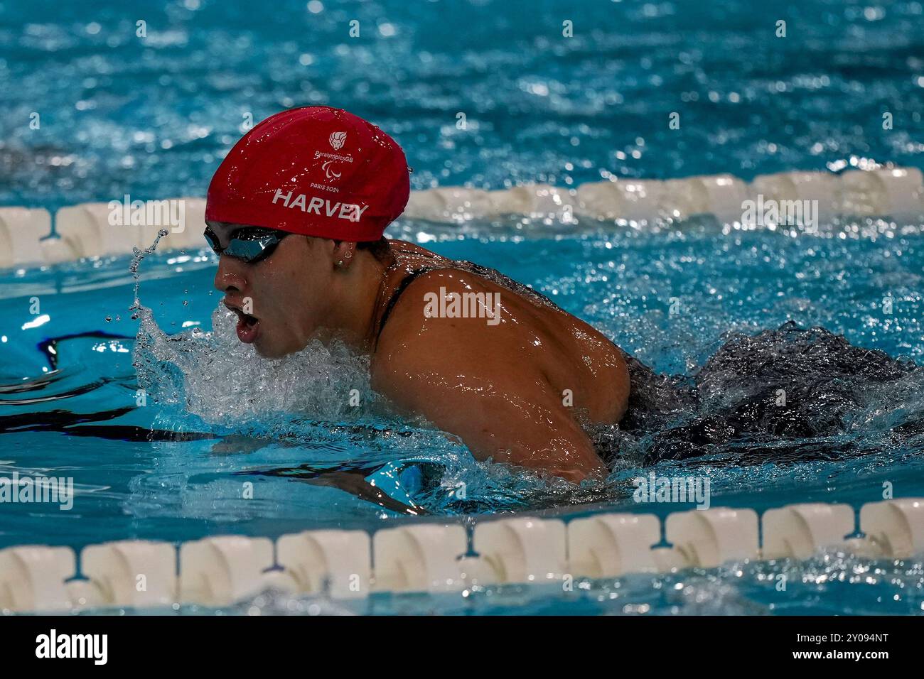 Britain's Grace Harvey competes in the women's 100 m. breaststroke SB5 ...
