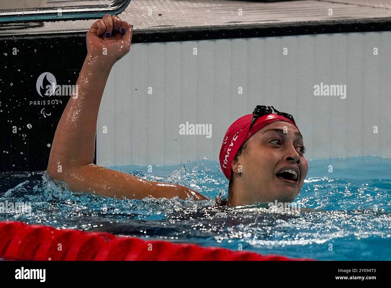 Britain's Grace Harvey celebrates after winning the women's 100 m ...