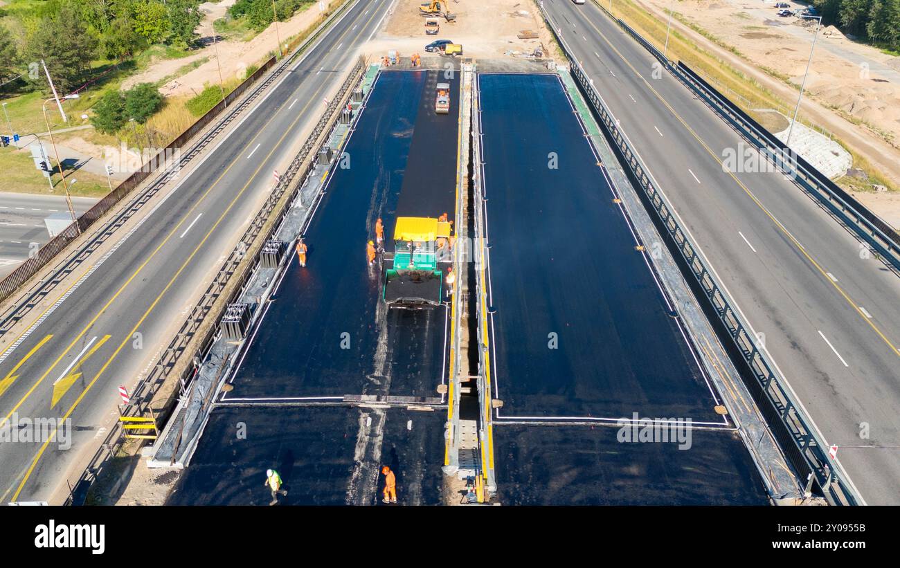 Aerial footage large highway construction hi-res stock photography and ...