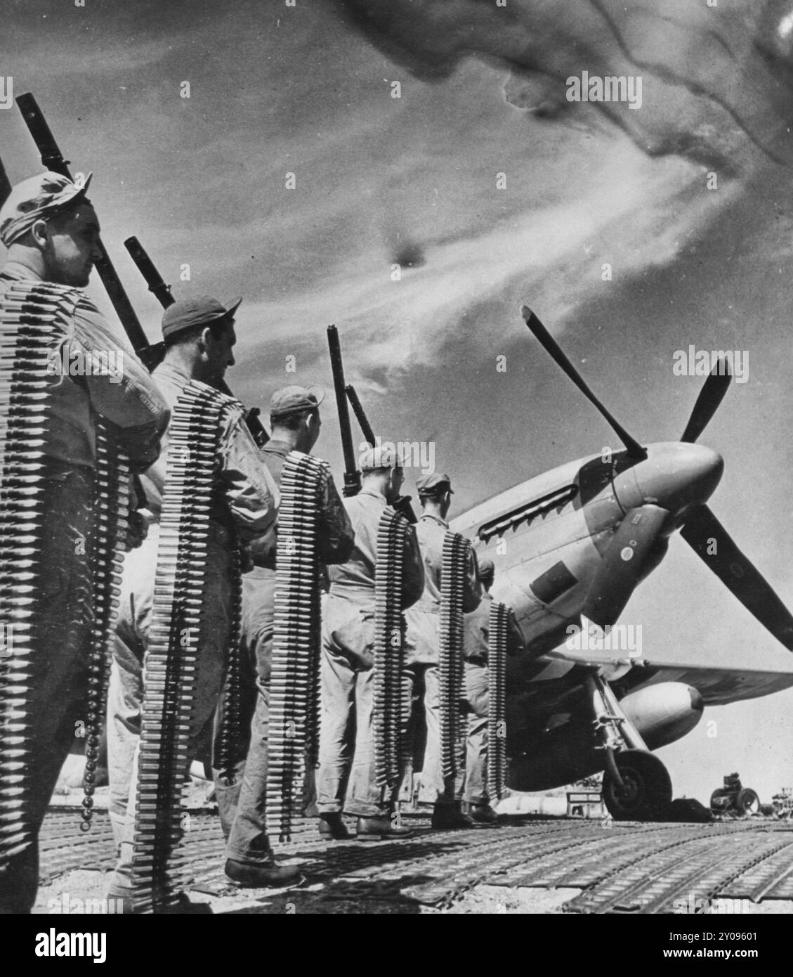 FIRE POWER OF THE P-51 MUSTANG FIGHTER. These are the six .50 calibre ...