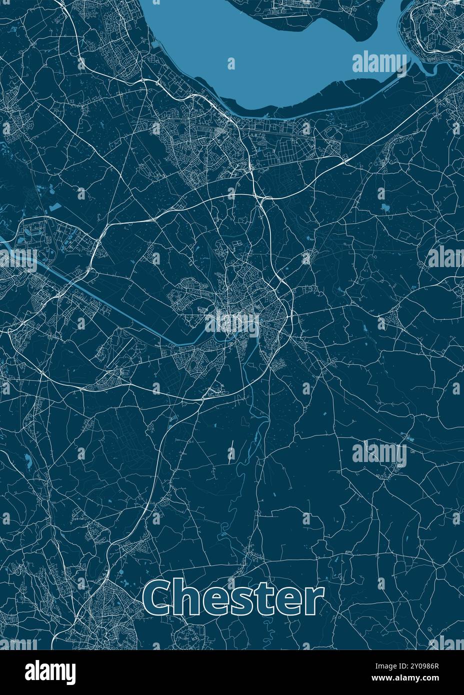 Chester outline map hi-res stock photography and images - Alamy