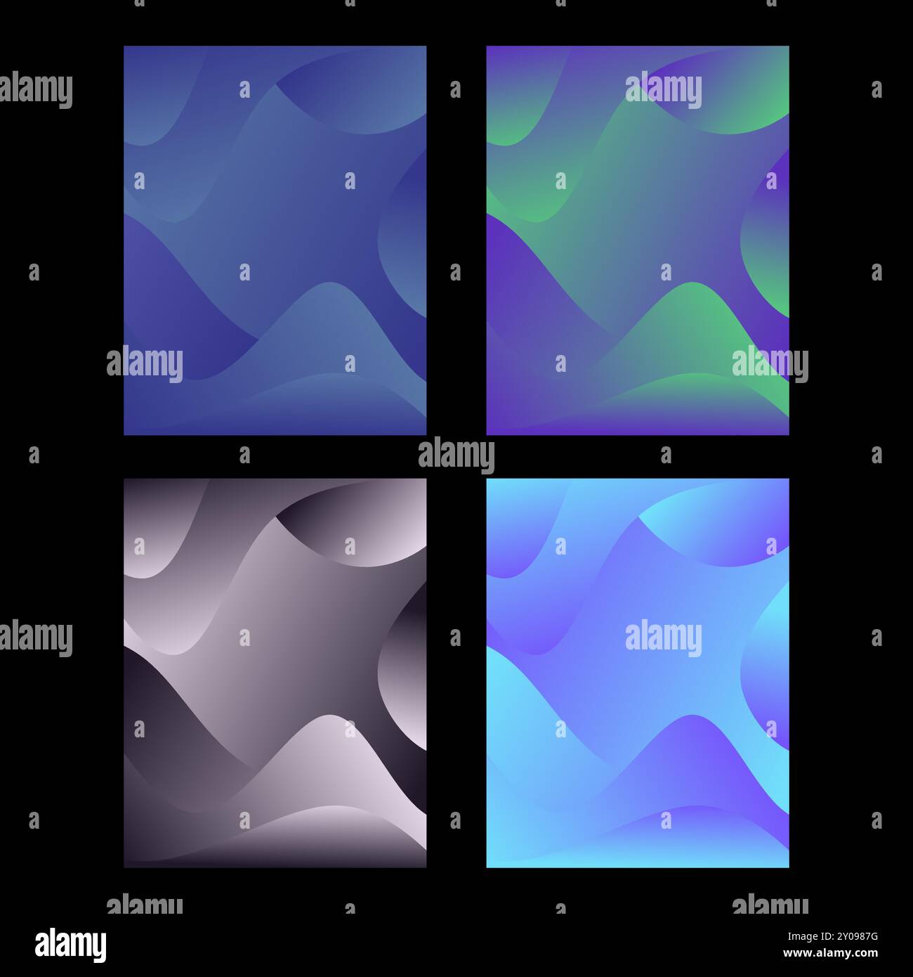 The backgrounds are characterized by smooth flowing waves and gradients ...