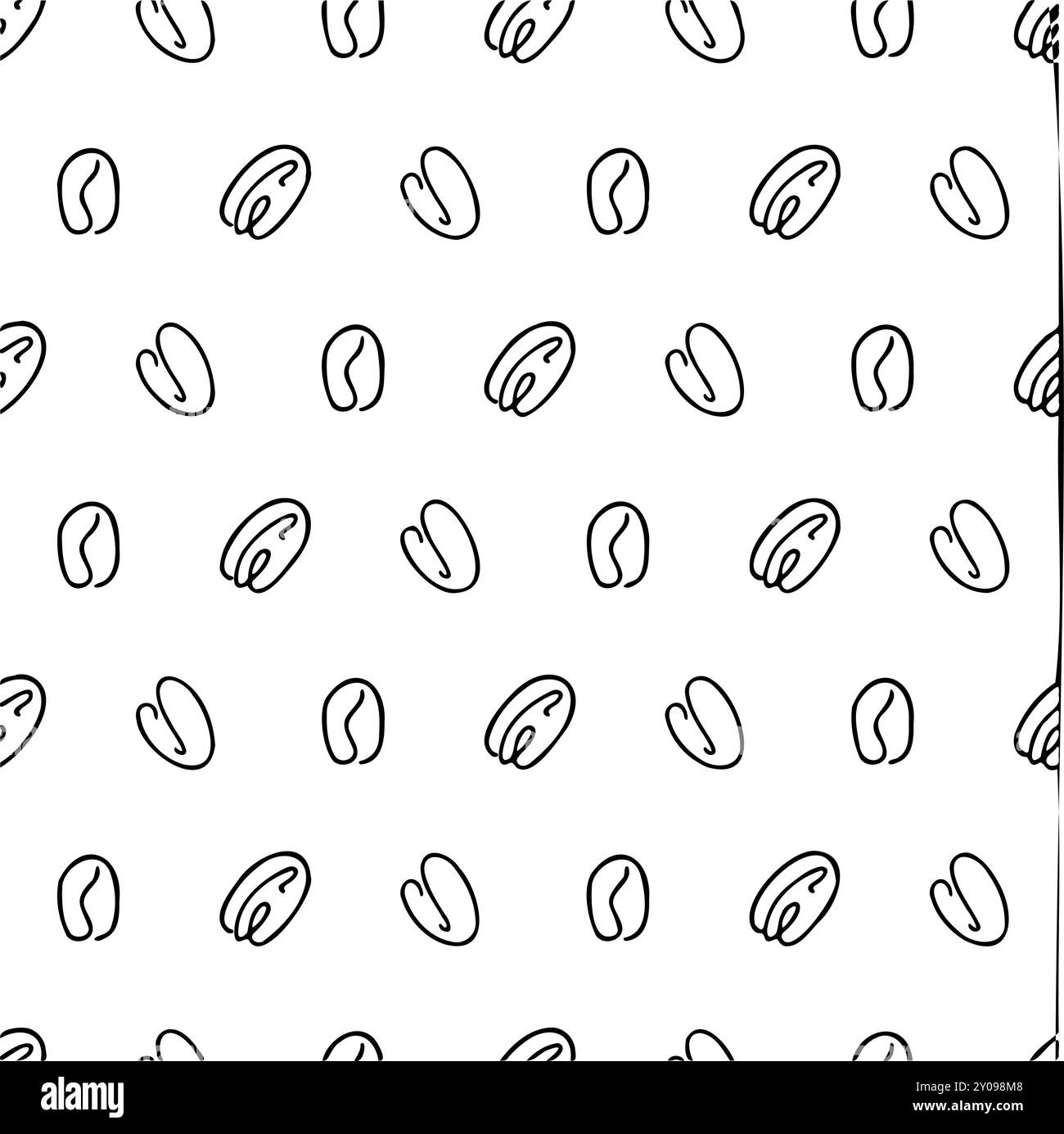 Seamless pattern with coffee grain in sketch style. Scattered coffee ...