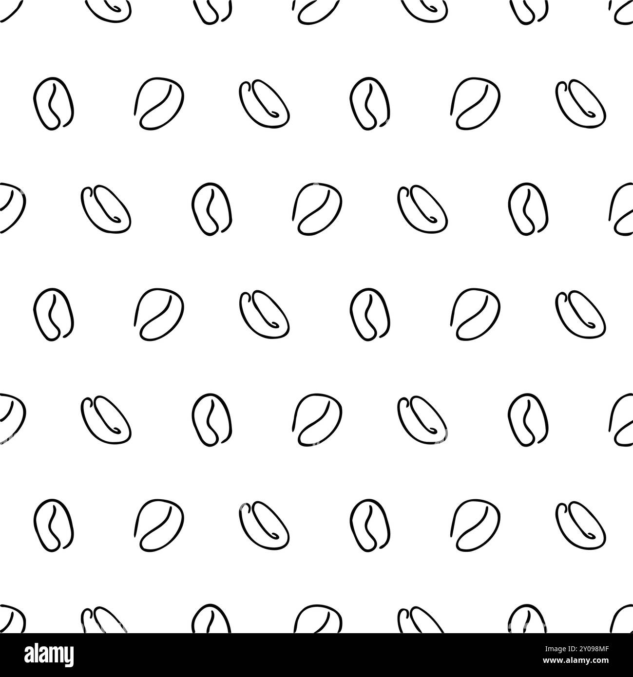 Vector seamless coffee pattern with coffee beans and leaves, sack of ...