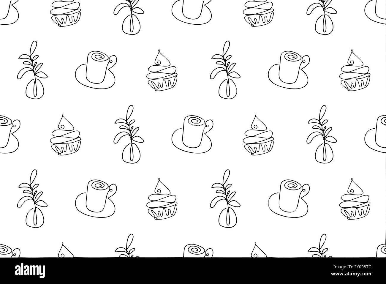 seamless pattern in line art style, repeating pattern. Design for food ...