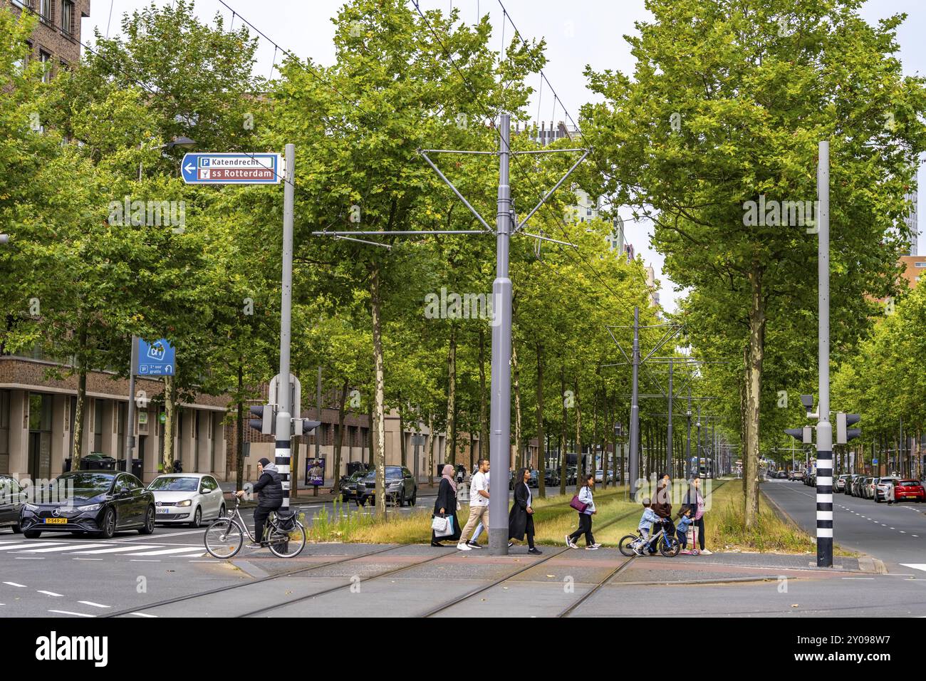 Urban greening, inner-city street Laan op Zuid, in Rotterdam's ...