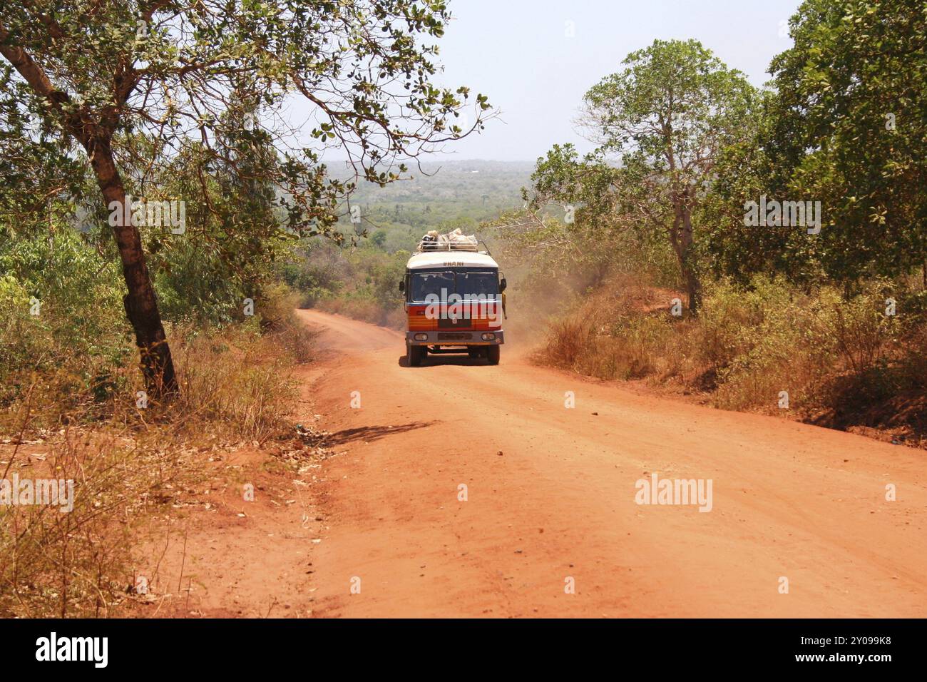 Overland bus in the Kenyan bush Stock Photo - Alamy