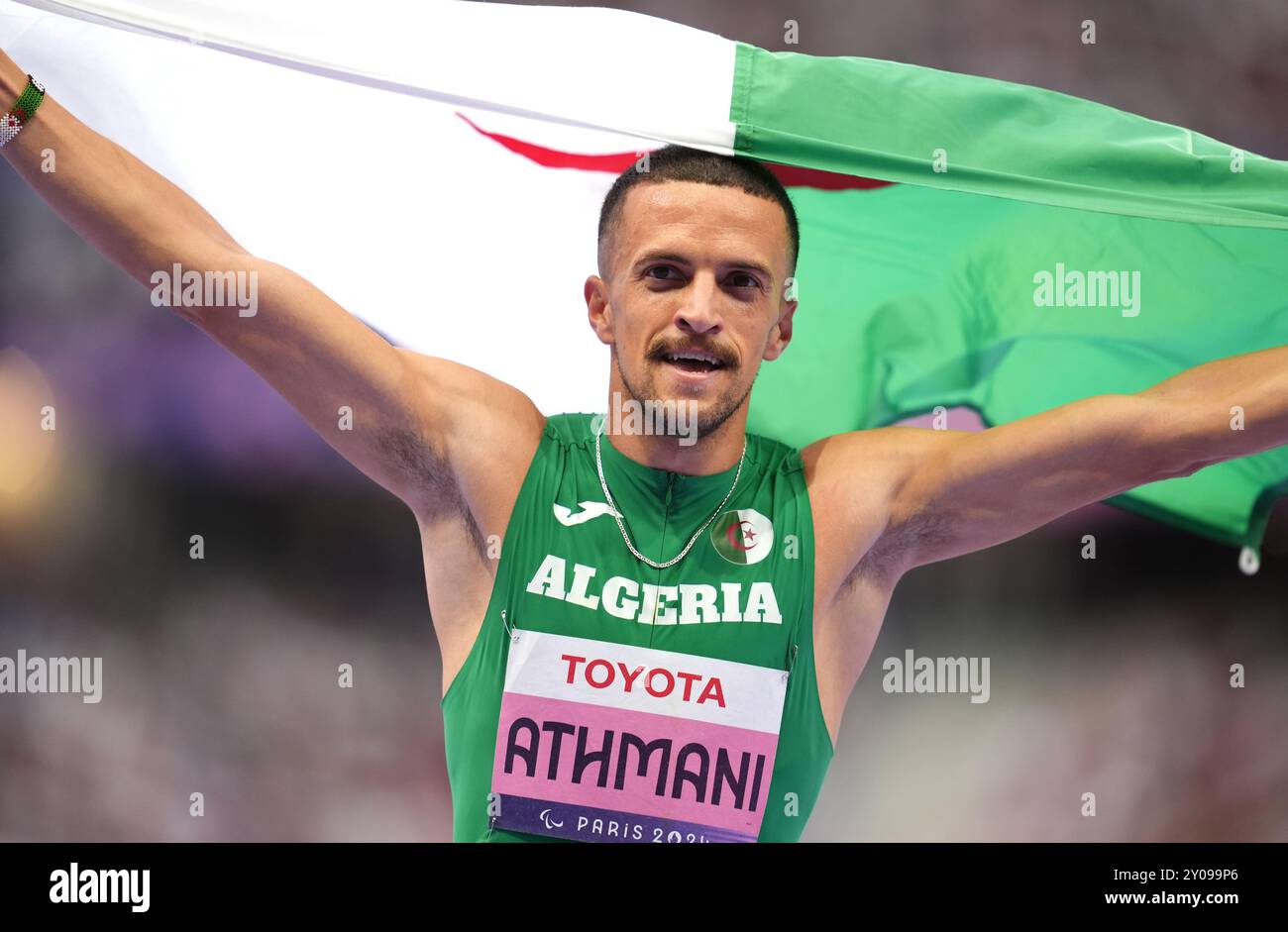 Algeria's Skander Djamil Athmani celebrates winning gold in the Men's ...