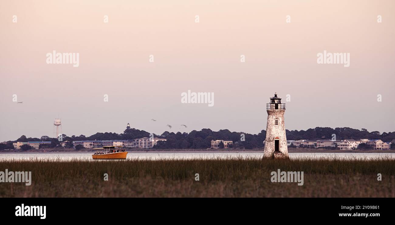 Old lighthouse at the Cockspur island, Georgia, USA, Asia Stock Photo ...