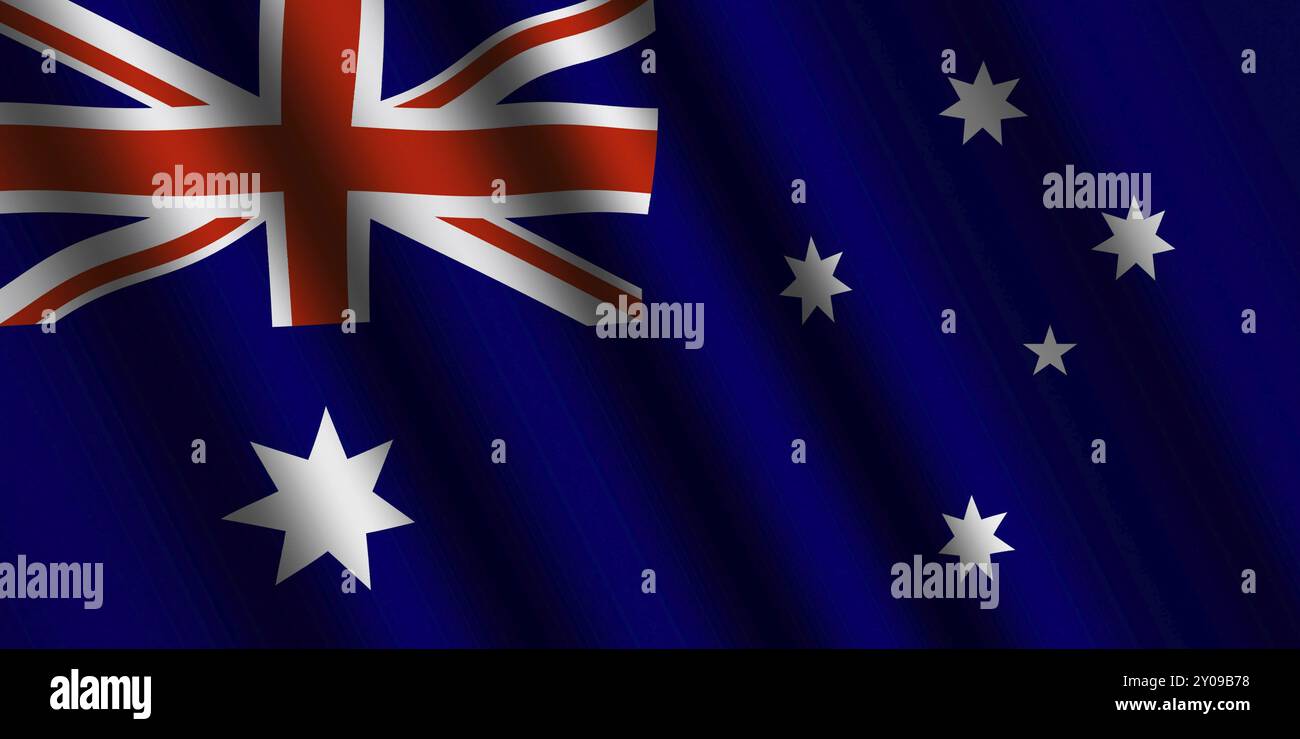 Australian flag flying in wind hi-res stock photography and images - Alamy