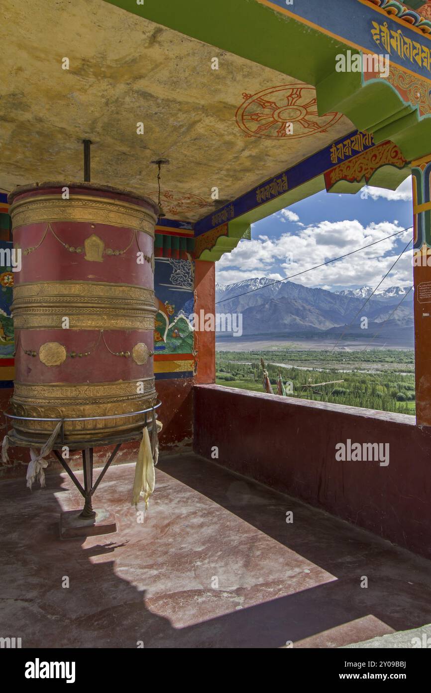 Large prayer wheel in Ladakh, India, Asia Stock Photo - Alamy