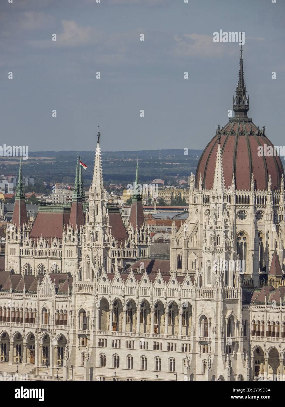 The imposing dome and towers of the parliament building dominate the ...